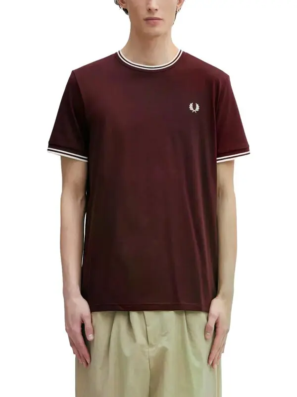Fred Perry Logo-embroidered T-shirt - Red