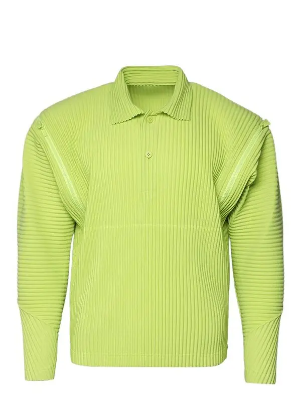 Issey Miyake Multi-fastened Polo Top Lemon Yellow - Green