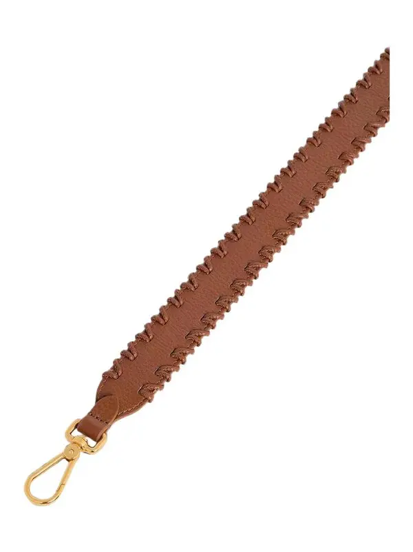 COCCINELLE Leather Bag Strap With Whipstitch Trim - Brown