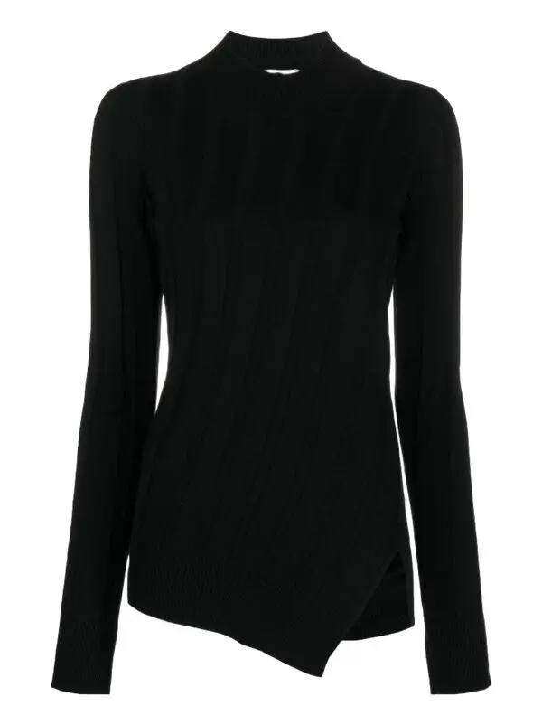 Stella McCartney Asymmetric Hem Knitted Jumper - Black