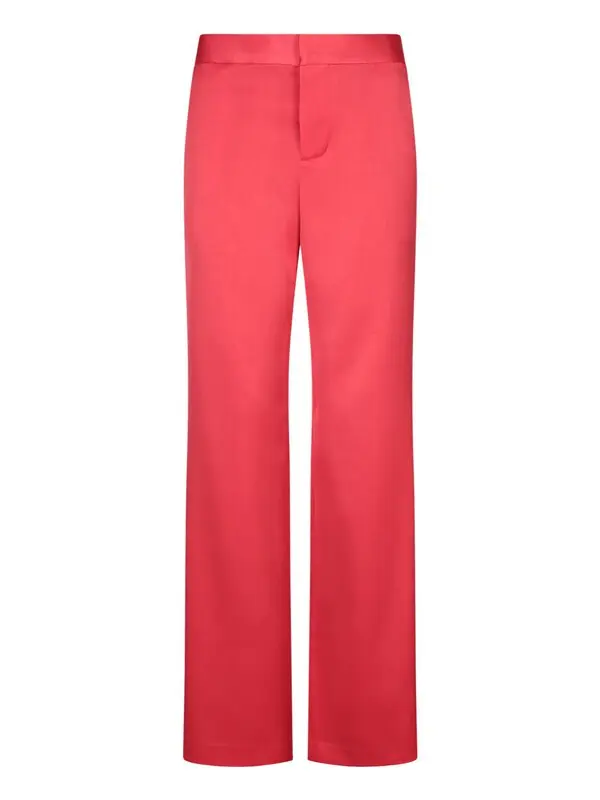 ALICEOLIVIA Alice + Olivia Wide Leg Satin Pants - Red
