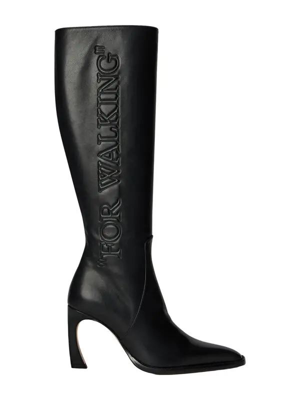 Off-White Leather Loop Boots - Black