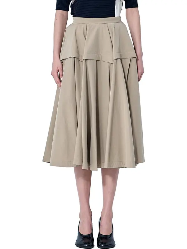 Bottega Veneta Gathered Midi Skirt - Cream