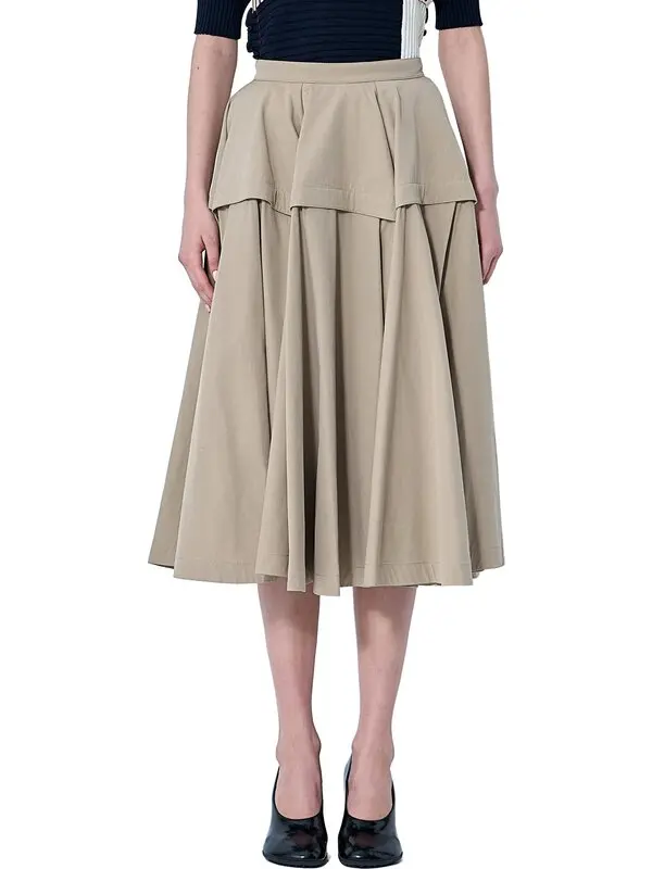 Bottega Veneta Gathered Midi Skirt - Cream
