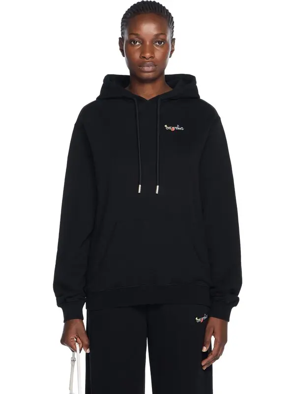 Off-White Floral Arrow Logo Hooded Sweatshirt - Black