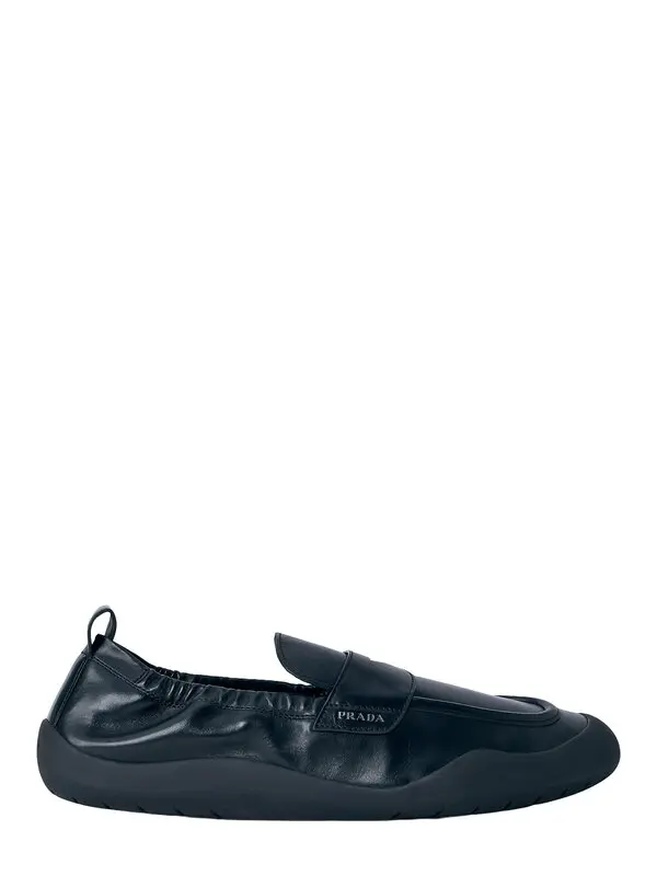 Prada Leather Slip-on Loafers - Black