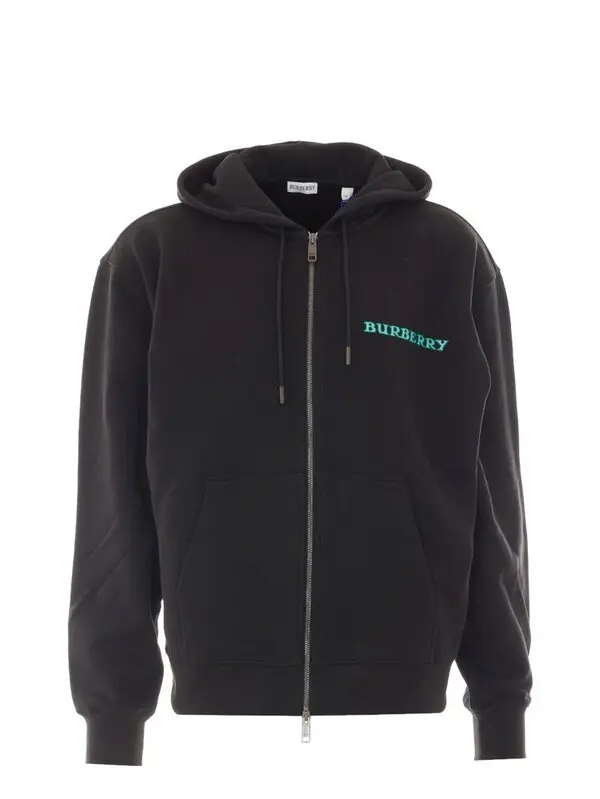 Burberry Heritage Logo Zip Hoodie - Black