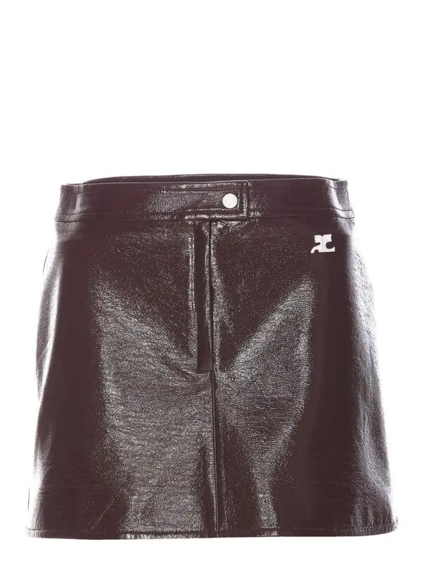 COURREGES Courrèges Vinyl Effect Mini Skirt - Red