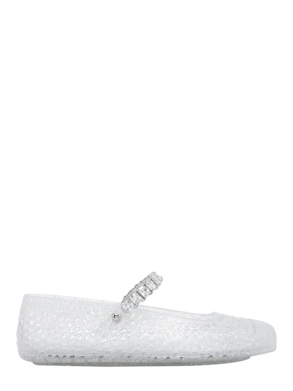 JIMMY CHOO Jelly Flats With Crystal Embellishments - White
