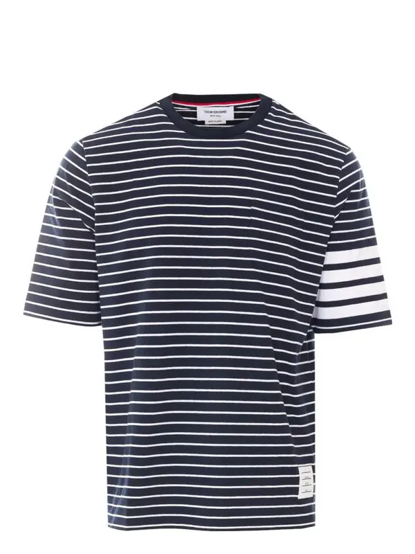 Thom Browne 4-bar Striped T-shirt - Blue