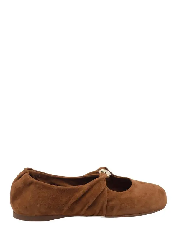 Loewe Suede Pebble Soft Ballet Flats - Brown