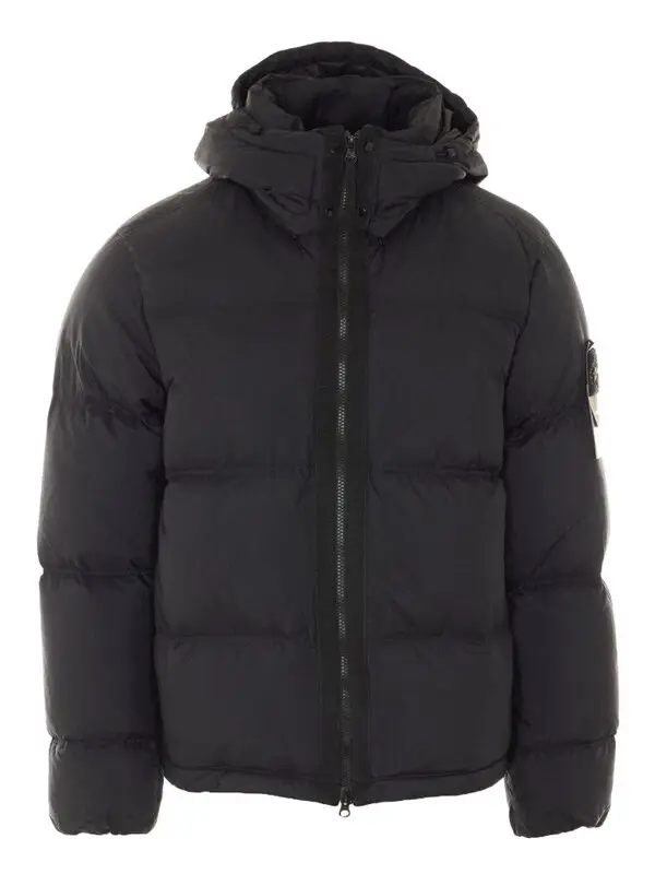 Stone Island Matt Ripstop Cordura Advanced Logo Down Jacket - Black