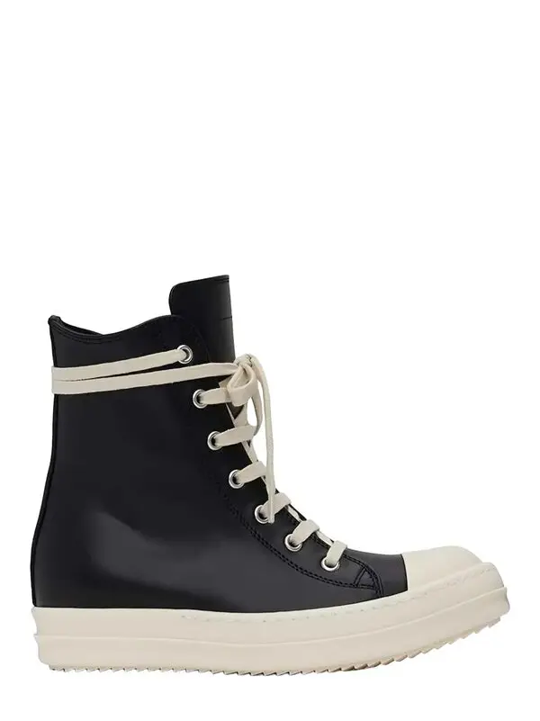 Rick Owens High-top Leather Sneakers - Black
