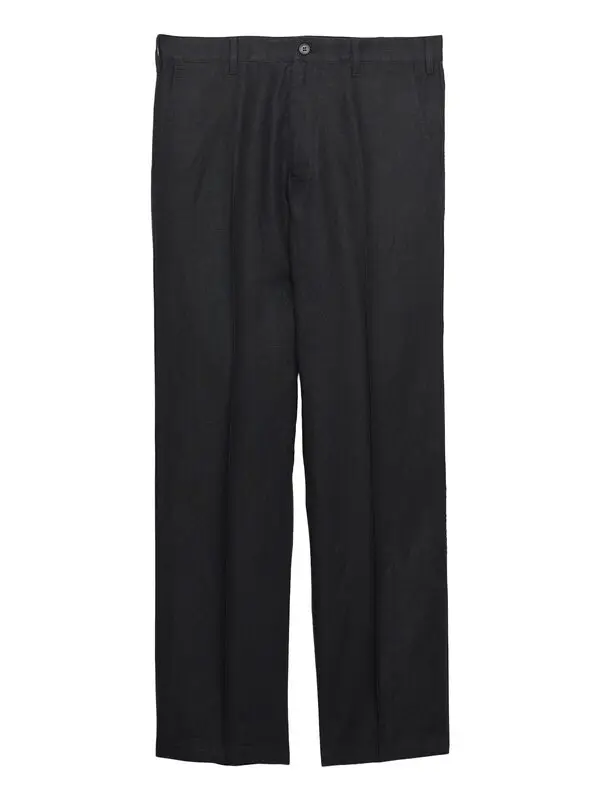 Prada Linen Wide-leg Trousers - Black