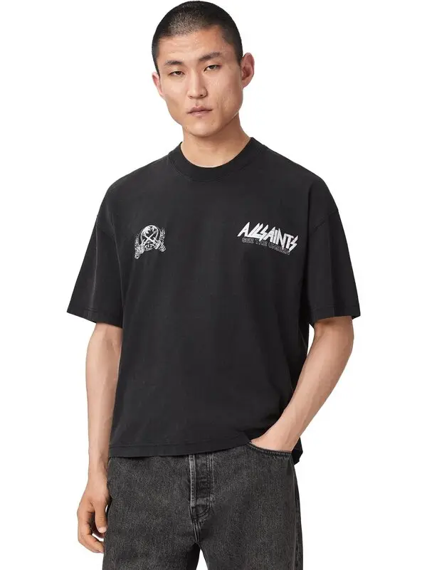ALLSAINTS Chromium Short Sleeve Graphic T-shirt - Black