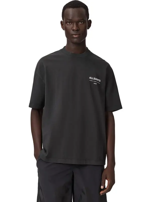 ALLSAINTS Backstage Short Sleeve Oversized Graphic T-shirt - Grey