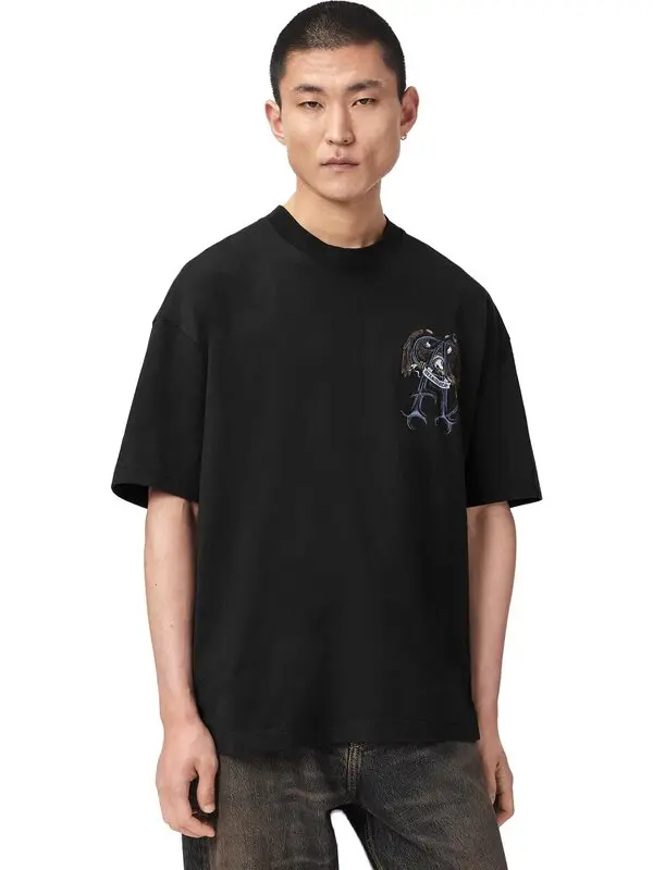 ALLSAINTS Raptour Oversized Graphic T-shirt - Black