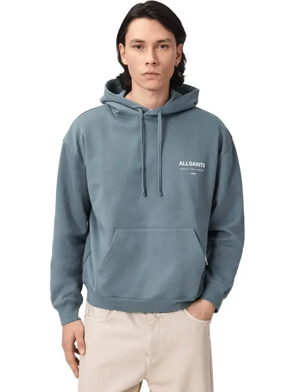 ALLSAINTS Backstage Long Sleeve Graphic Hoodie - Blue
