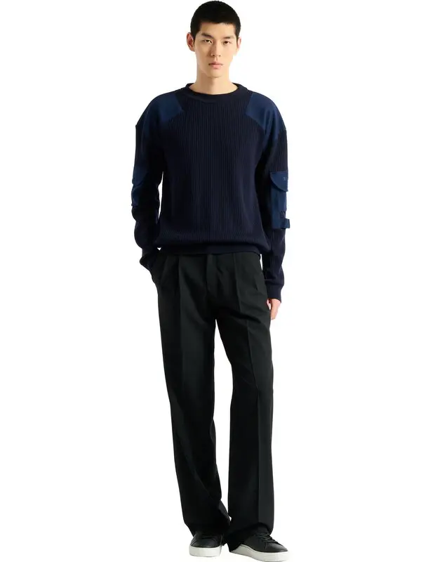 Balmain Wool Vintage Utility Jumper - Blue