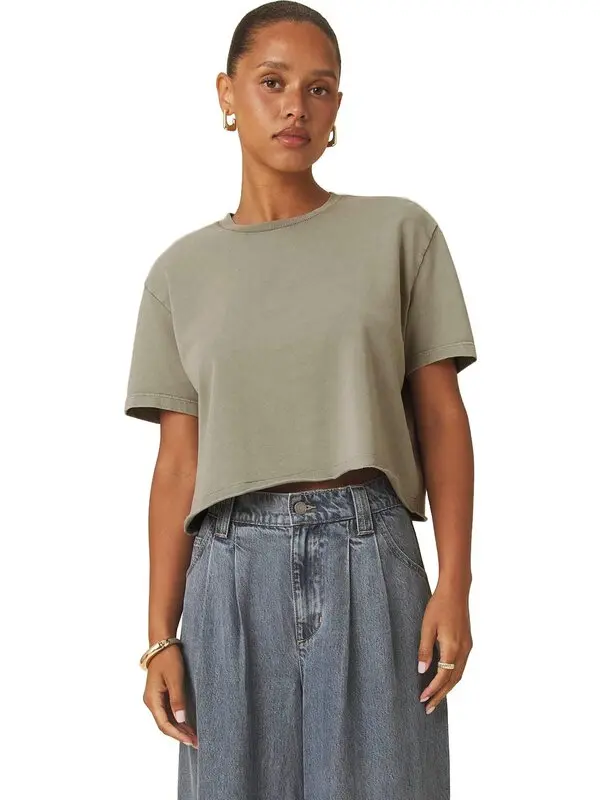 Splendid Palmer Terry Cropped T-shirt - Eucalyptus