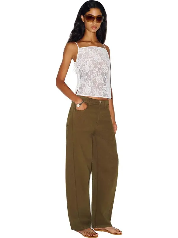REFORMATION Sleeveless Lace Top With Side Ties - Ivory