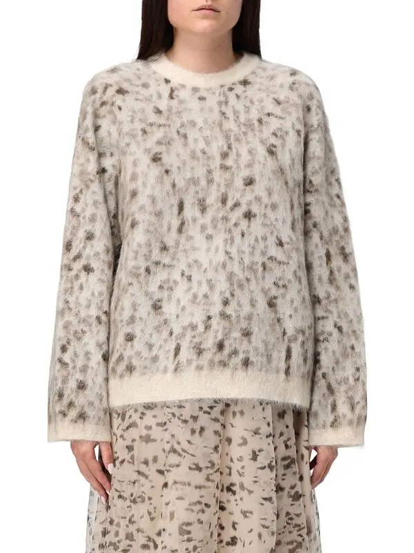 Brunello Cucinelli Abstract Print Wool And Mohair Blend Crewneck Jumper - Multicolor