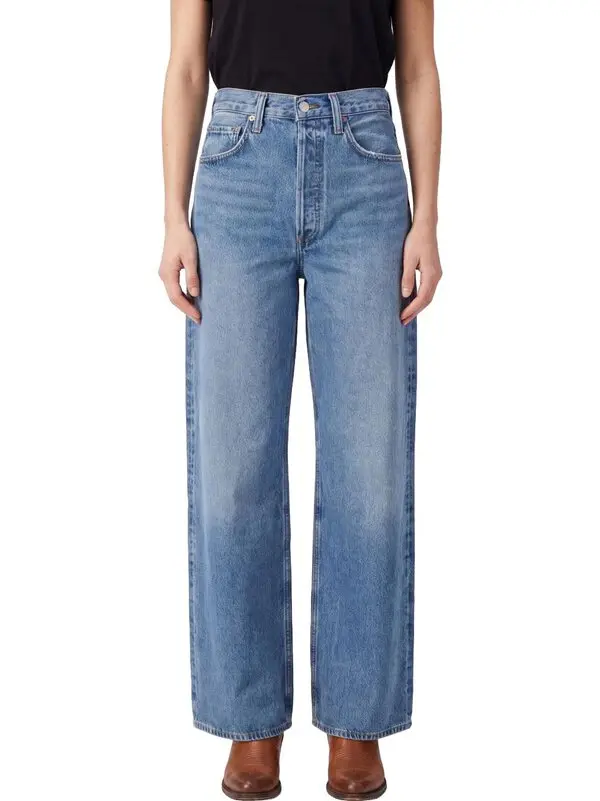 AGOLDE Recycled Cotton High-waisted Wide Leg Flare Jeans - Denim