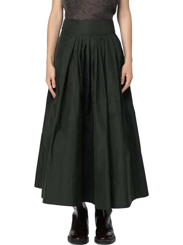 Max Mara High-waisted A-line Midi Skirt In Technical Fabric - Emerald