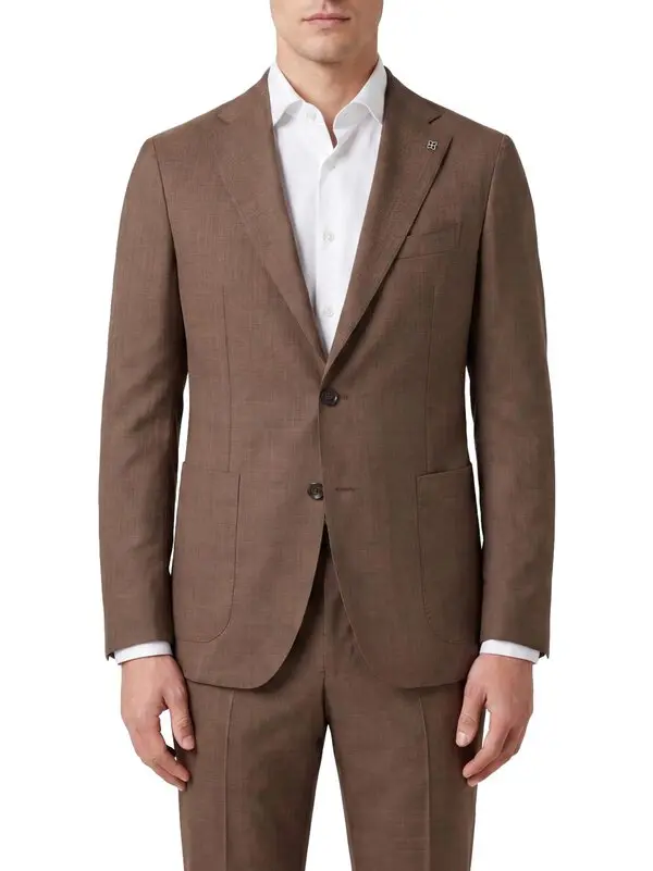 Tagliatore Single-breasted Virgin Wool And Silk Blazer With Peak Lapels - Brown