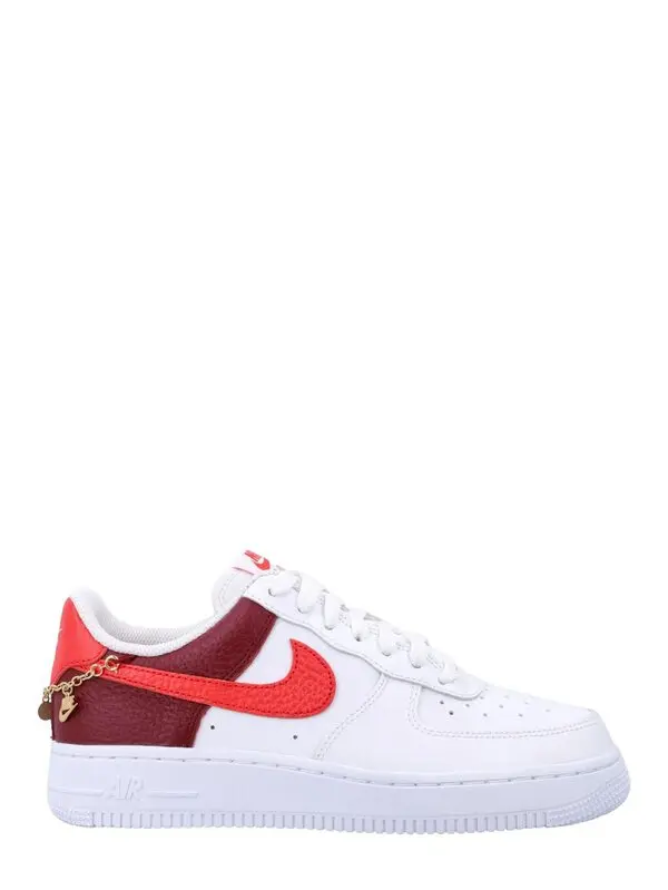 Nike Force 1 '07 Grained Leather Trainers With Charm And Embroidered Logo - White