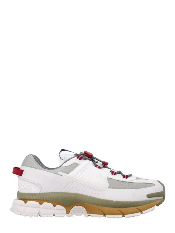 Nike Bicolour Low Top Mesh Sneakers With Drawstring Closure And Swoosh - Grey