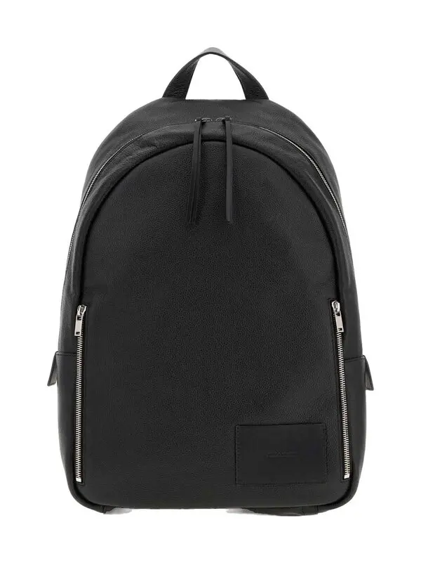 JIL SANDER Calfskin Leather Backpack With Adjustable Straps And Embossed Logo - Black