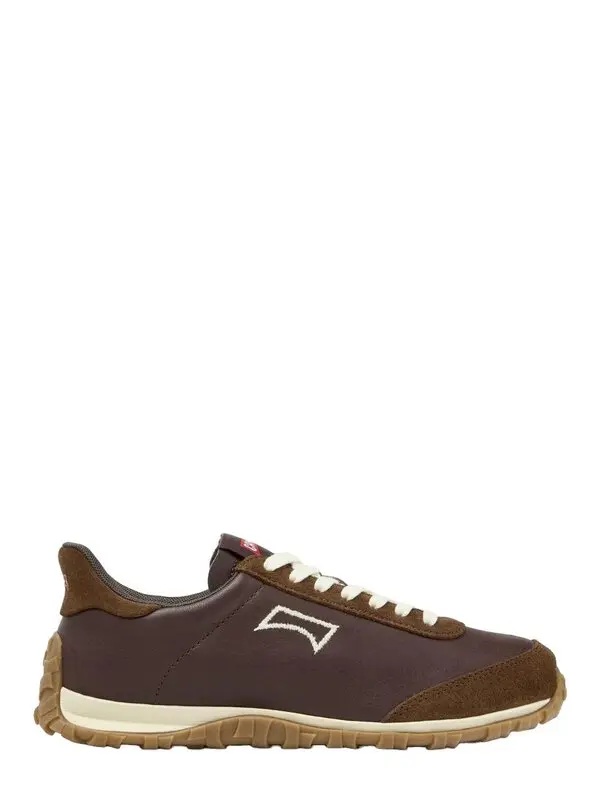 Camper Drift Walk Leather And Suede Sneakers With Embroidered Logo - Brown