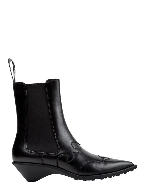 Camper Anita Smooth Leather Chelsea Ankle Boots With Sculptural Low Heel - Black