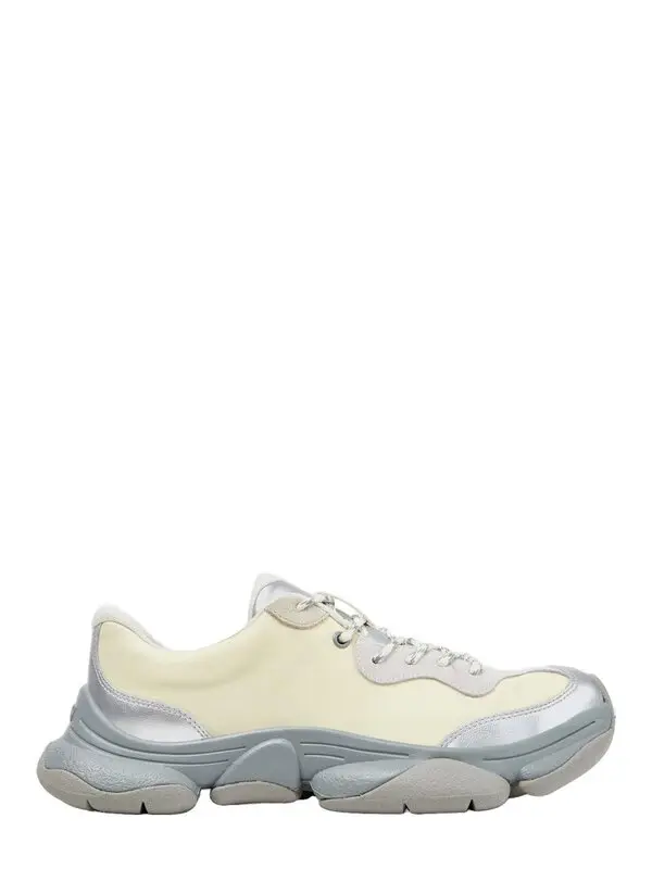 Camper Runner Twins Bicolour Abstract Pattern Calfskin Leather Trainers - Multicolor