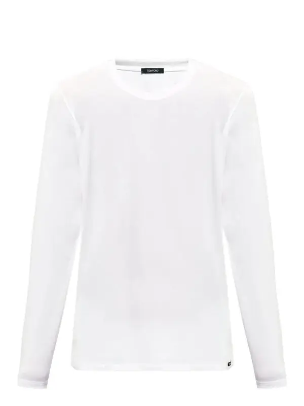 TOM FORD Long Sleeve Crew Neck T-shirt - White