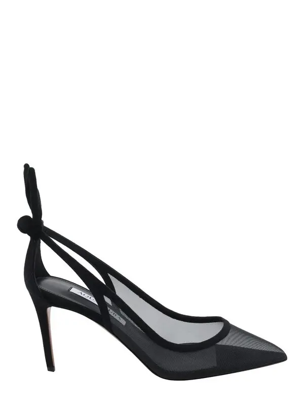 AQUAZZURA Bow Tie Mesh Pump 85 - Black
