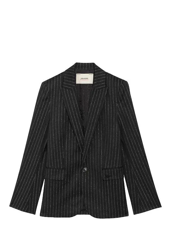Zadig&Voltaire Valser Blazer With Shimmer Stripes - Anthracite