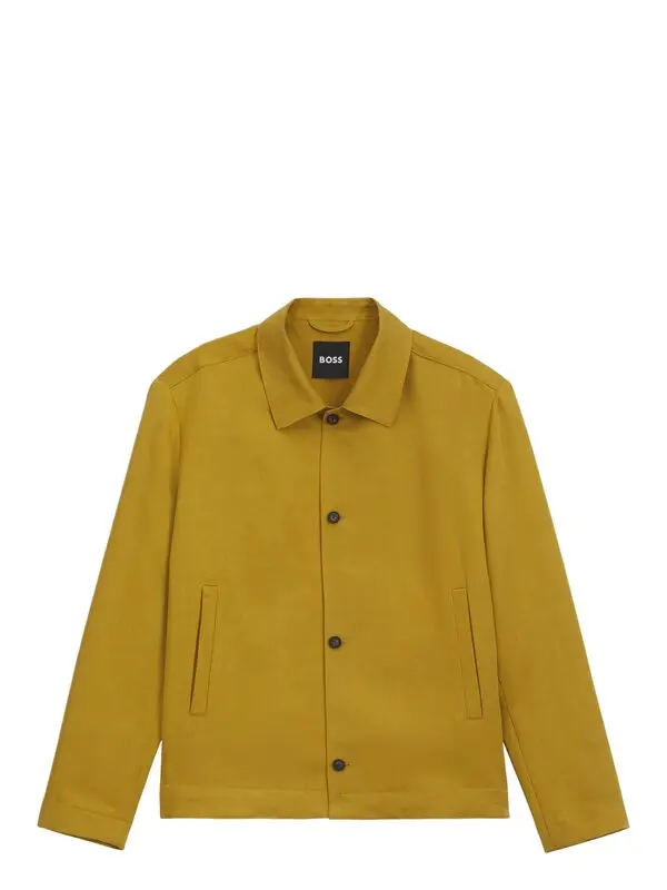 BOSS Regular Fit Jacket With Micro Pattern - Gold