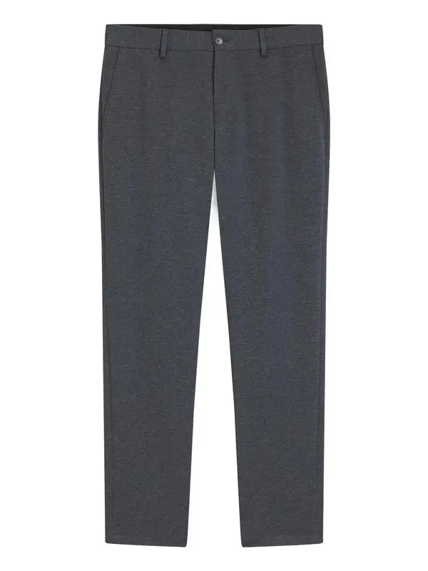 BOSS Slim-fit Micro-patterned Stretch Cotton Pants - Grey