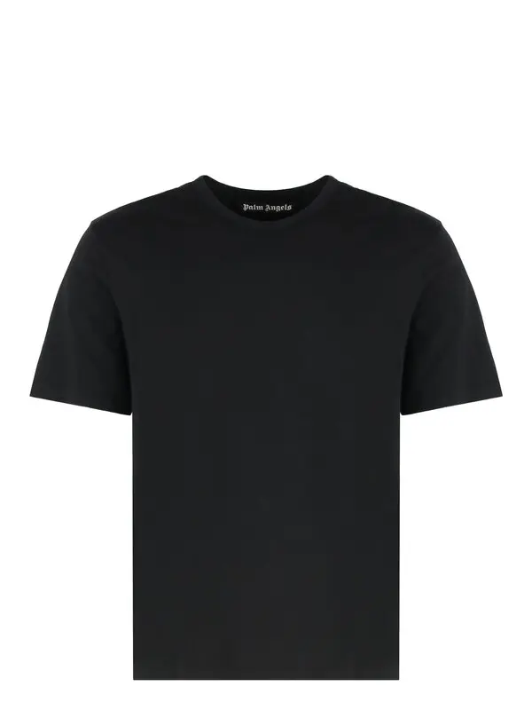 Palm Angels Set Of Three Cotton T-shirts - Black