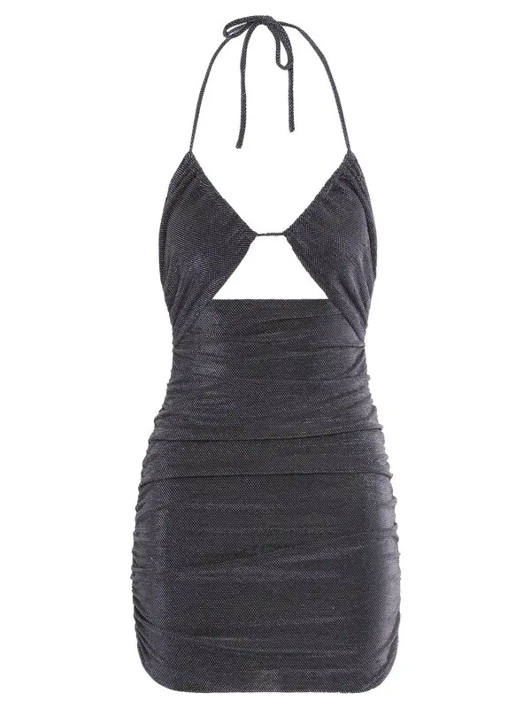 Zeynep Arçay Halterneck Cut Out Mini Dress - Blue