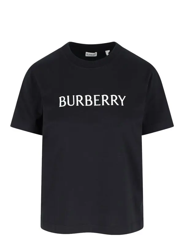 Burberry Logo Cotton T-shirt - Black