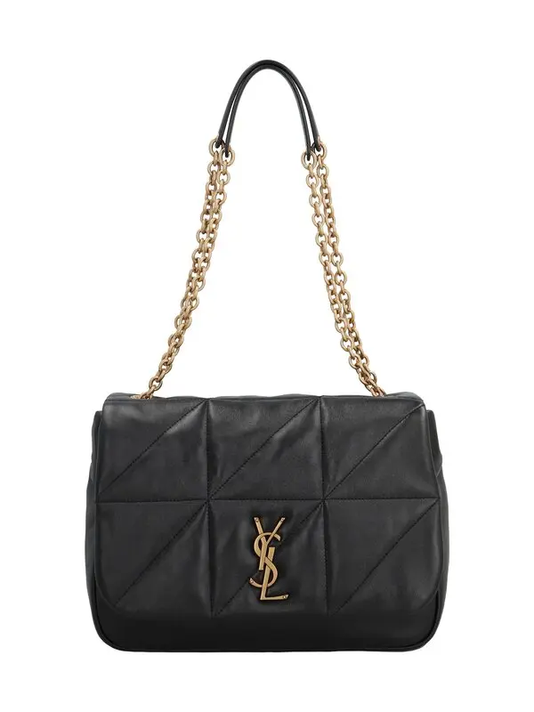 Saint Laurent Jamie Quilted Lamb Leather Shoulder Bag With Chain Strap - Black