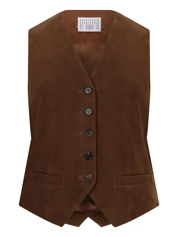 Giuseppe Di Morabito Slim Fit Suede Vest - Brown