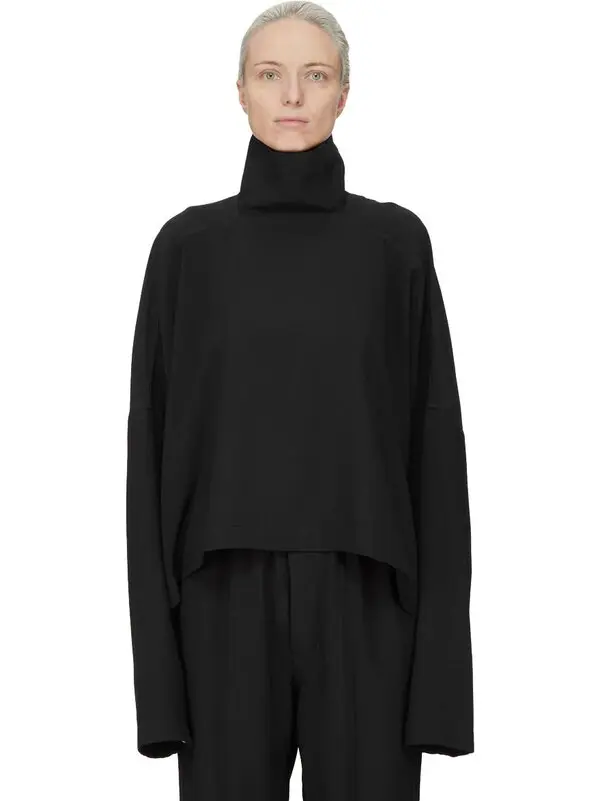 Rick Owens High Neck Long Sleeve Top - Nero