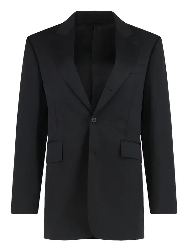 Celine Diagonal Wool Blazer - Black