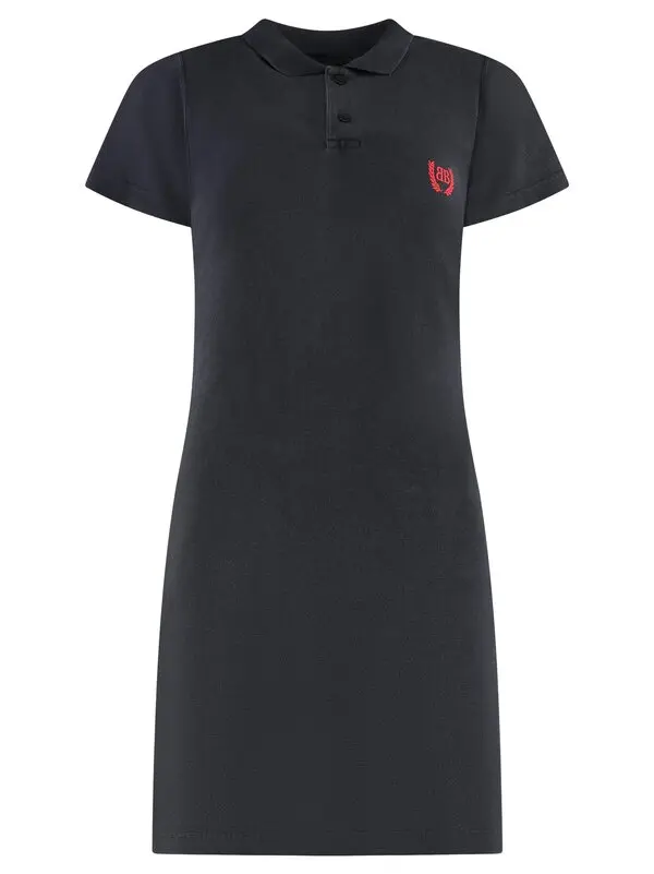 Balenciaga Polo Collar Mini Dress - Black