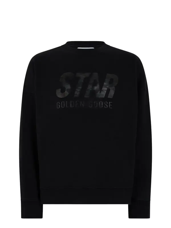 GOLDEN GOOSE Star Boxy Crewneck Sweatshirt - Black