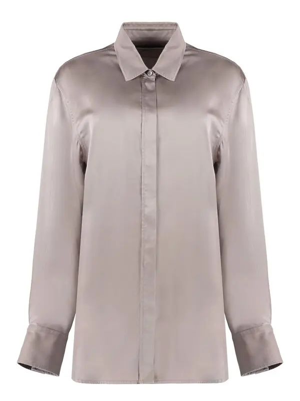 GOLDEN GOOSE Oversized Cotton Shirt With Jewel Buttons - Pink